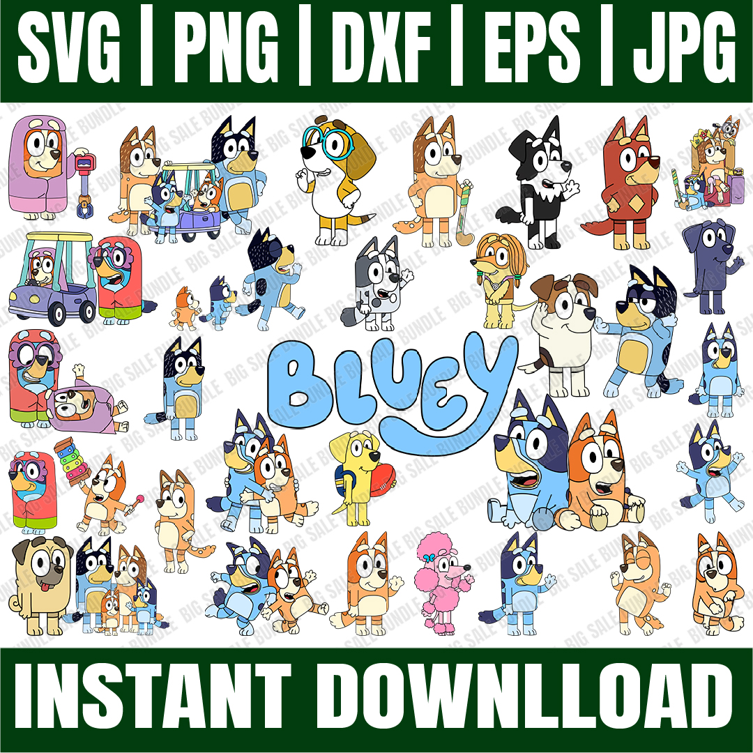 Bundle 32 Files Bluey Svg, Bluey Bundle Svg, Bluey Svg, Blue | Inspire ...