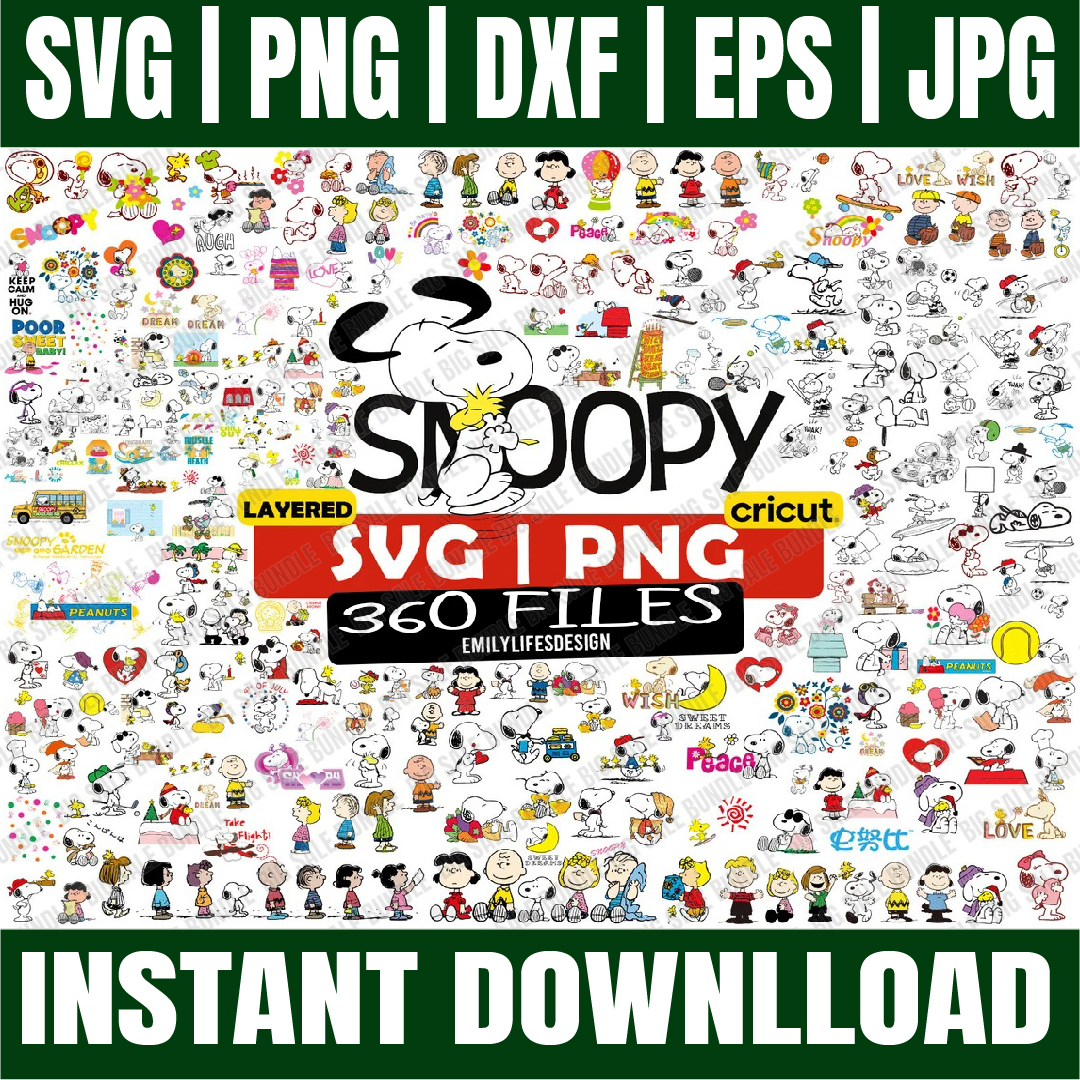 Bundle 360 Files Snoopy Svg, Snoopy Bundle, Peanuts Svg, Pea | Inspire ...