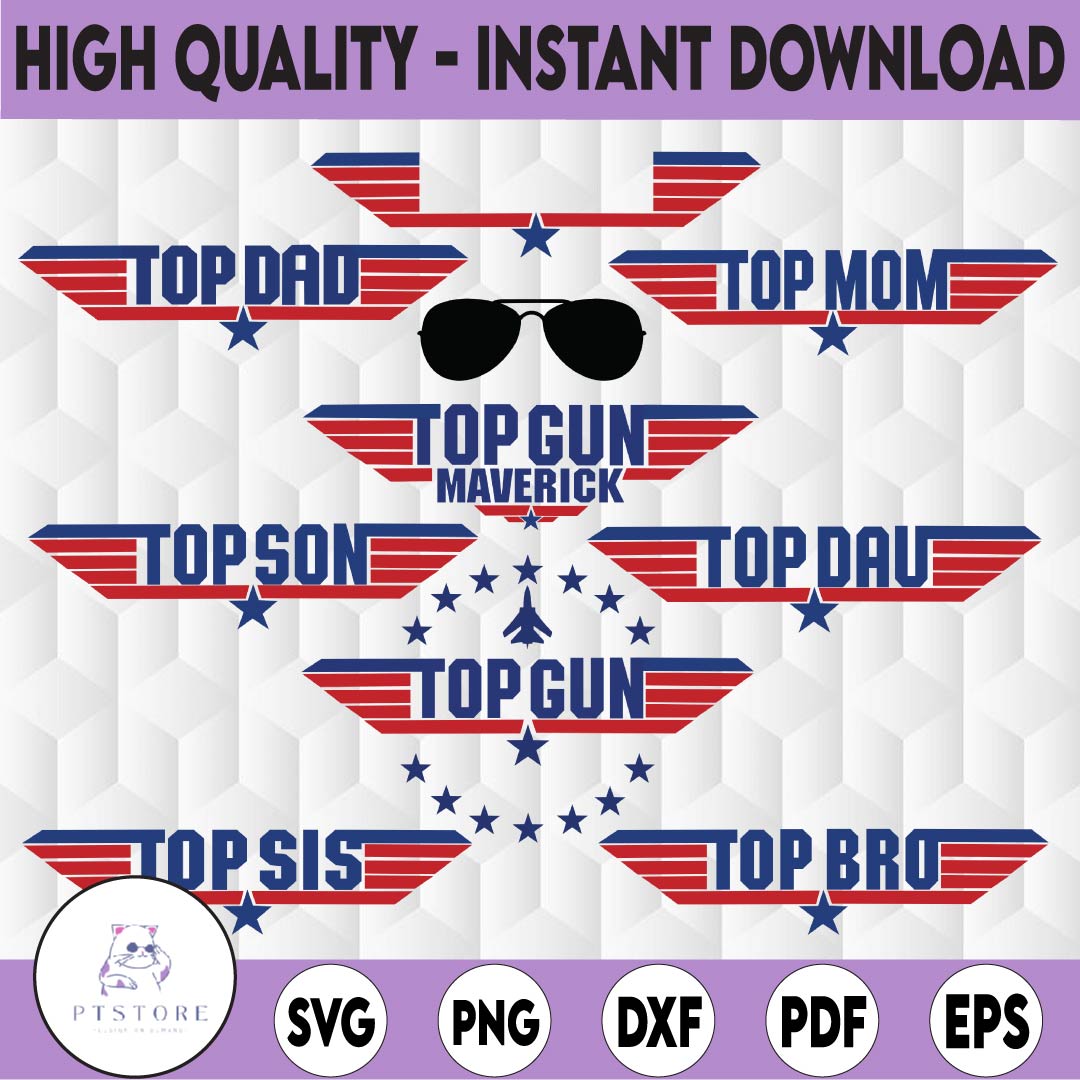 Top Dad Svg, Top Mom Svg, Top Bro Svg, Top Sis Svg, Top Son | Inspire ...