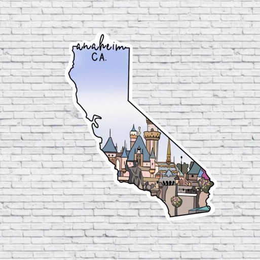 Anaheim, California Design Magnet / Vinyl Waterproof Sticker | Inspire ...