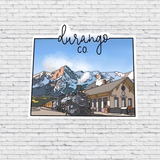Durango, Colorado Design Magnet / Vinyl Waterproof Sticker - Inspire Uplift