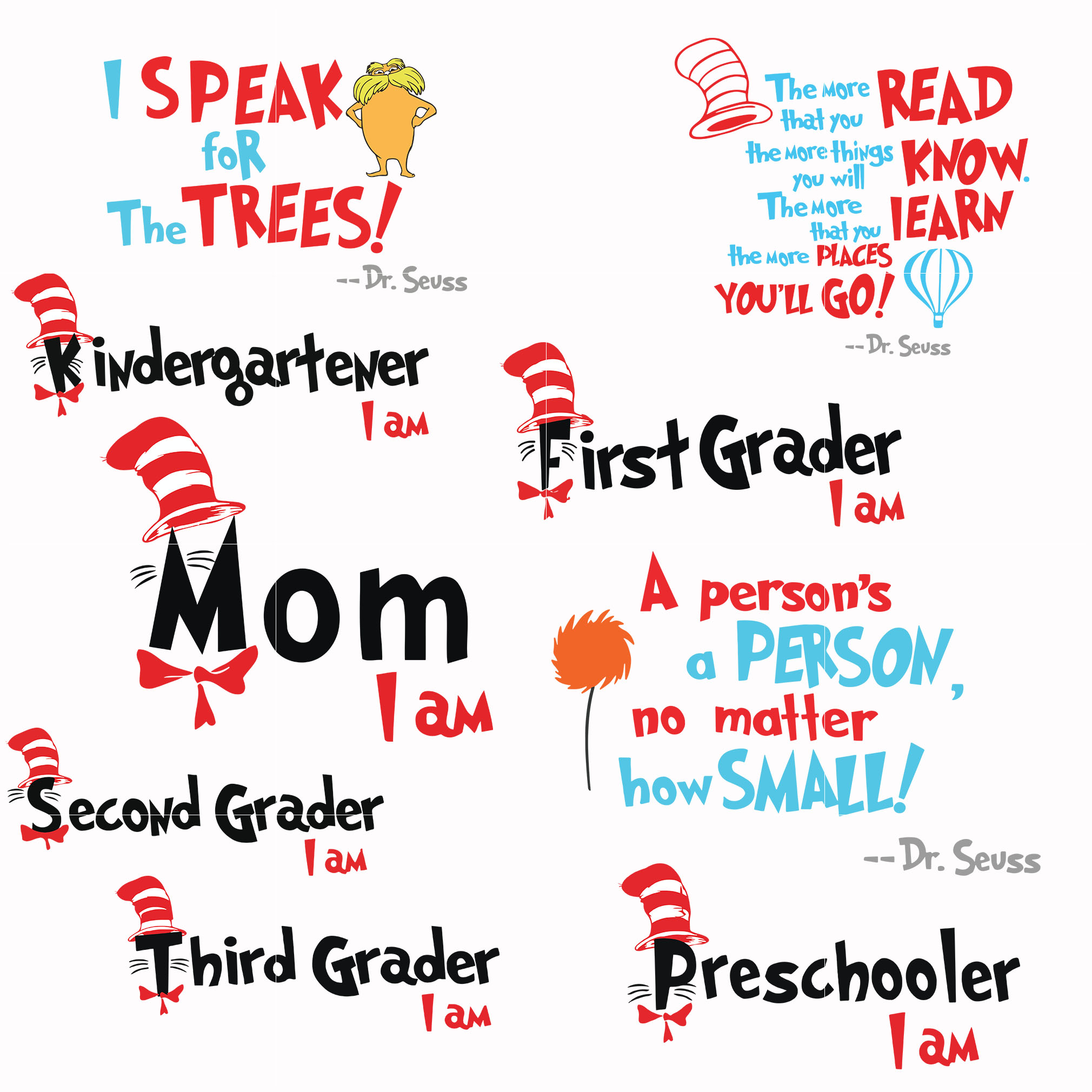 Dr Seuss Svg Bundle, Funny Dr Seuss Quote Svg, Dr Seuss Svg, | Inspire ...