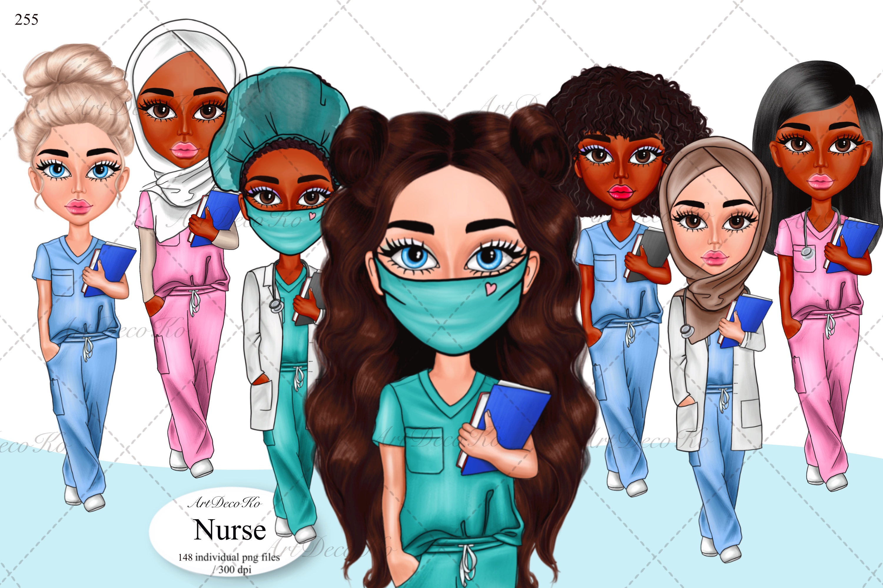 Nurse Gift Clipart, Nurse Png Bundle, Doctor Nurse Clipart, - Inspire ...