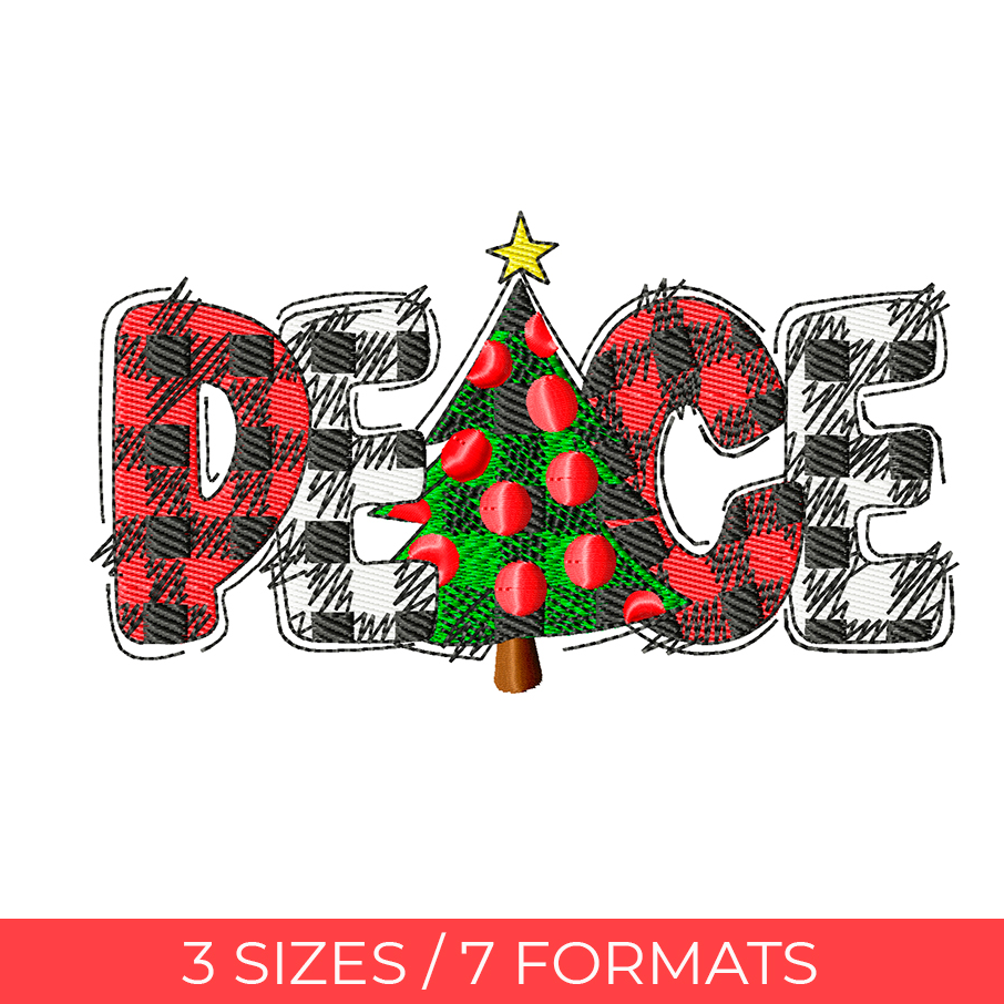 Christmas PEACE, Embroidery design, Embroidery file, Pes emb - Inspire ...