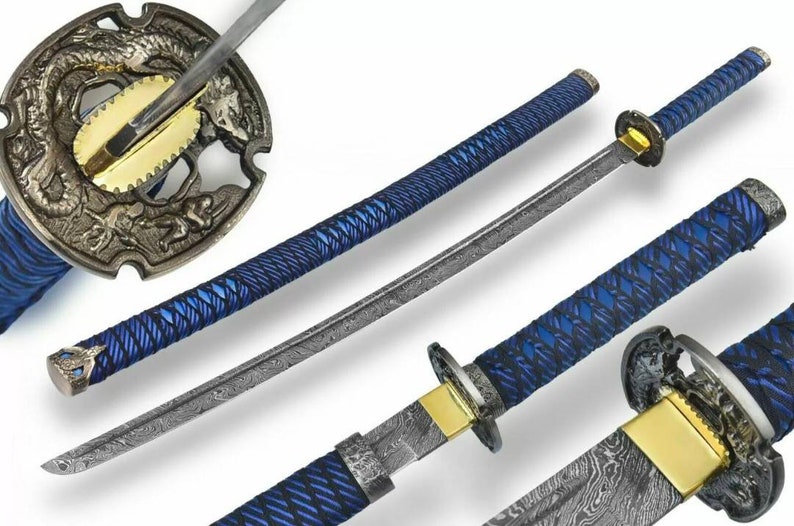 Hamdamde Damascus Katana Sword, Personalized Sword, Engraved | Inspire ...