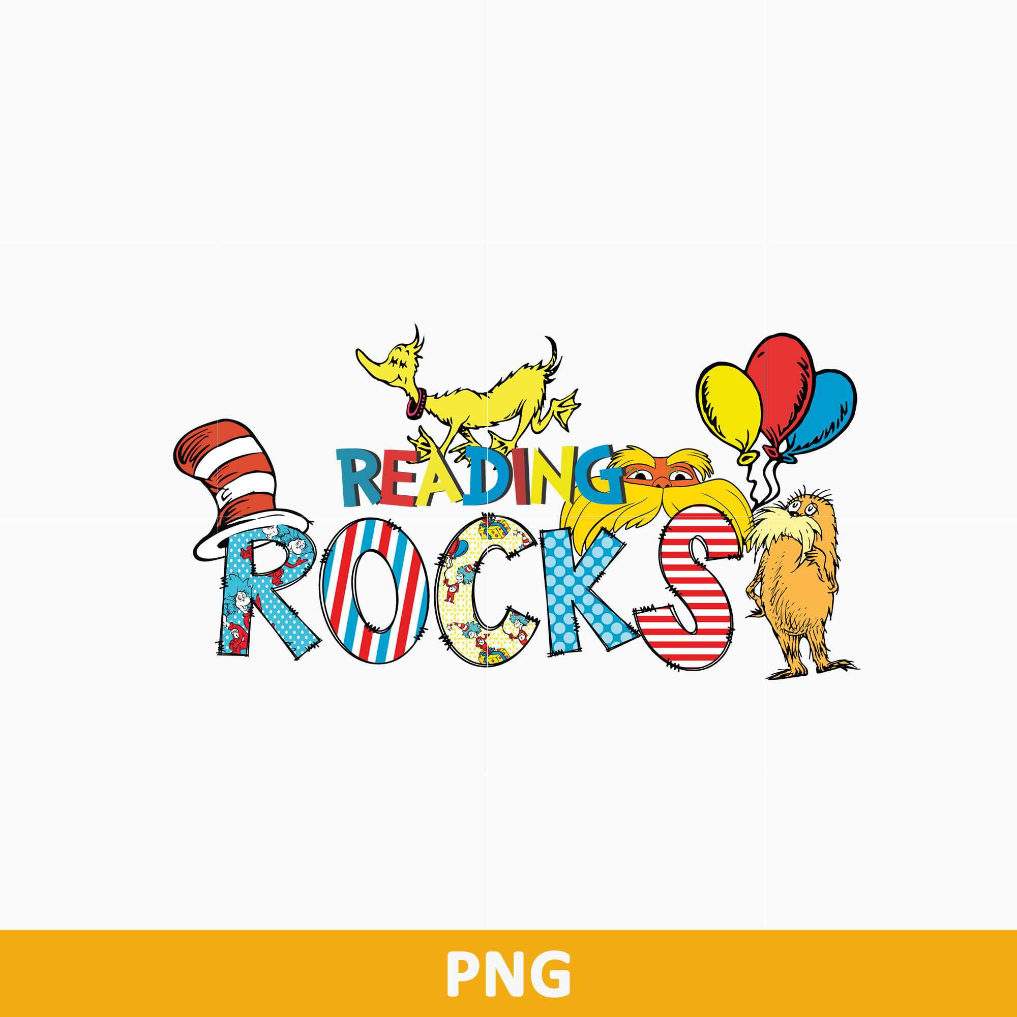 Reading Rocks Png, Dr Seuss Png, Dr Seuss Quotes Png Digital | Inspire ...