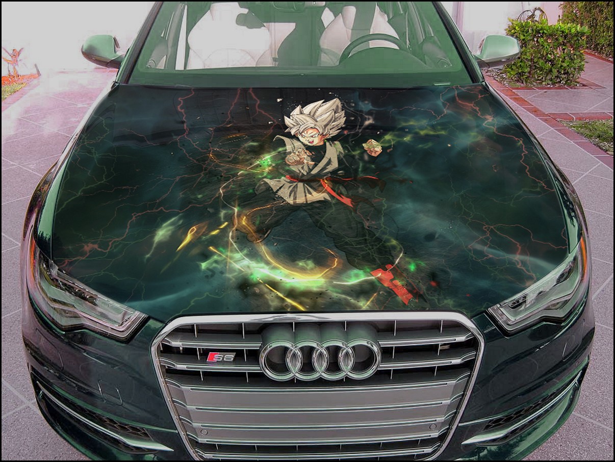 Anime Goku Car Hood Wrap Full Color Graphics Decal Vinyl Sti - Inspire ...