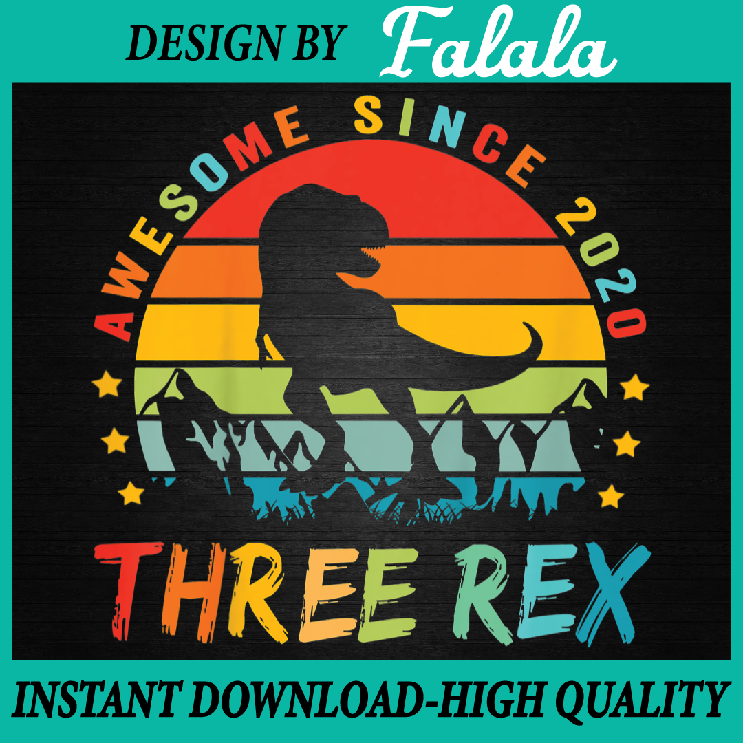 Kids Three Rex 3rd Birthday Third Dinosaur 3 Years Old dinos | Inspire ...