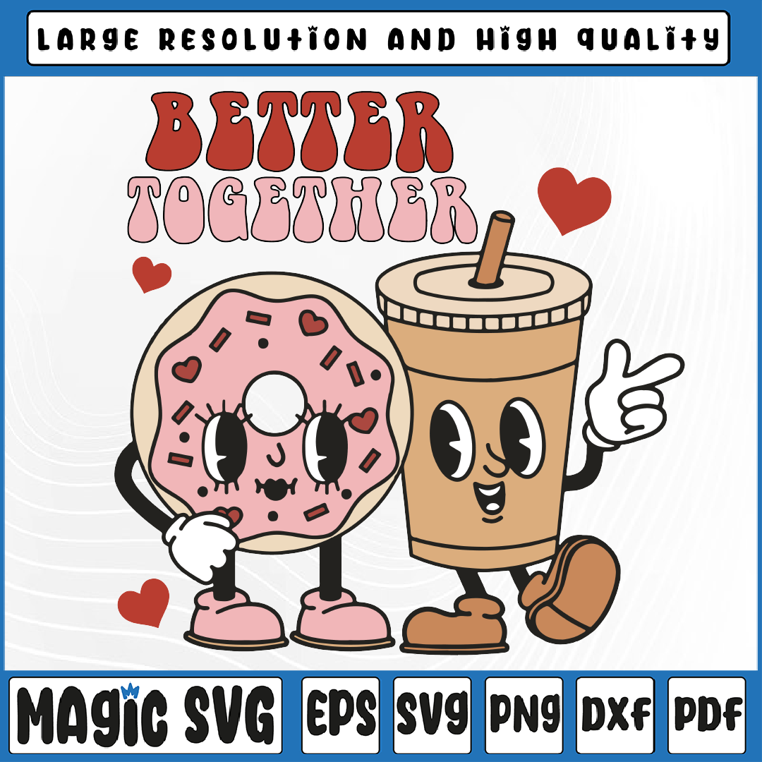Retro Valentine Svg, Coffee Valentine Svg, Donut Valentines - Inspire ...