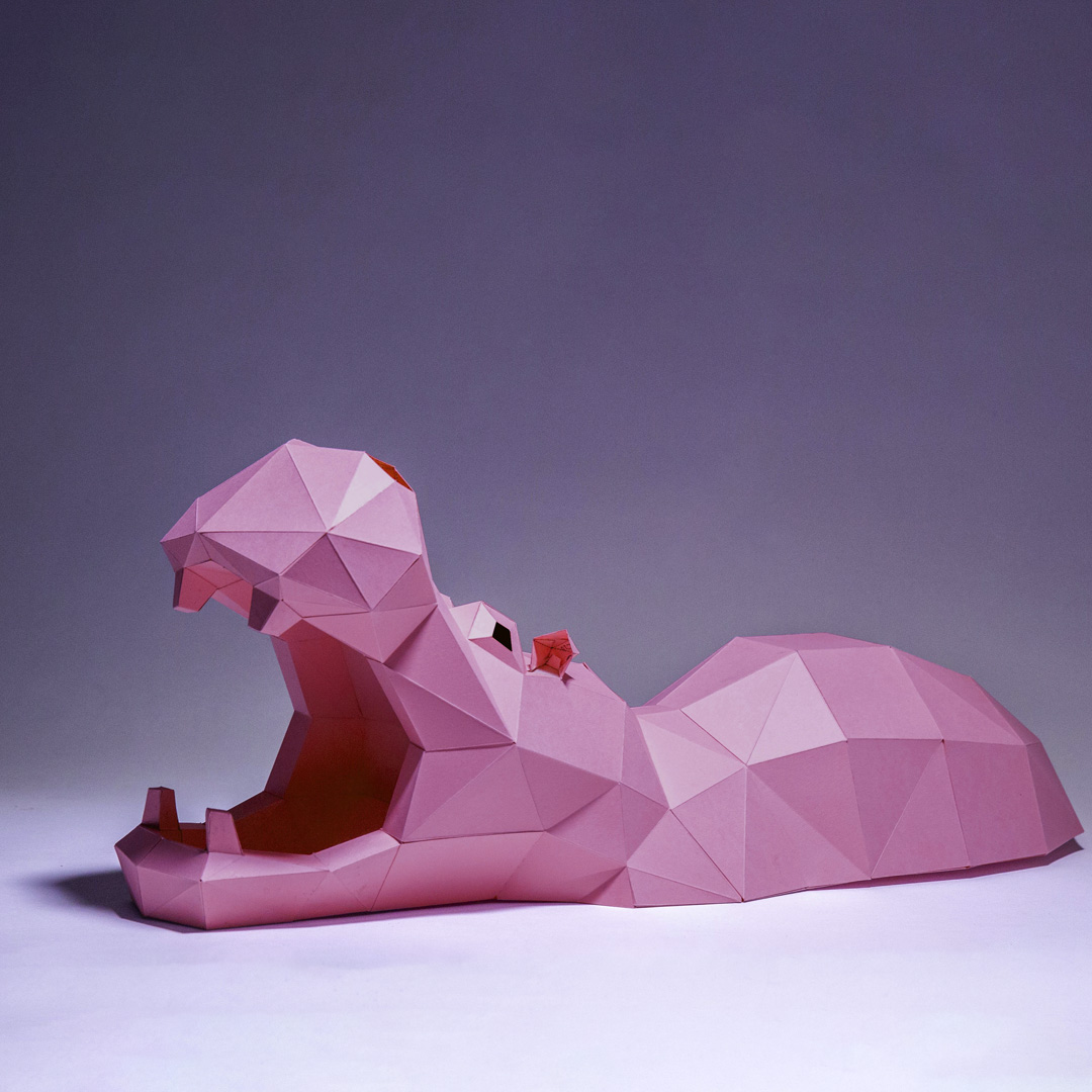 Hippo Paper Craft, Digital Template, Origami, PDF Download D | Inspire ...