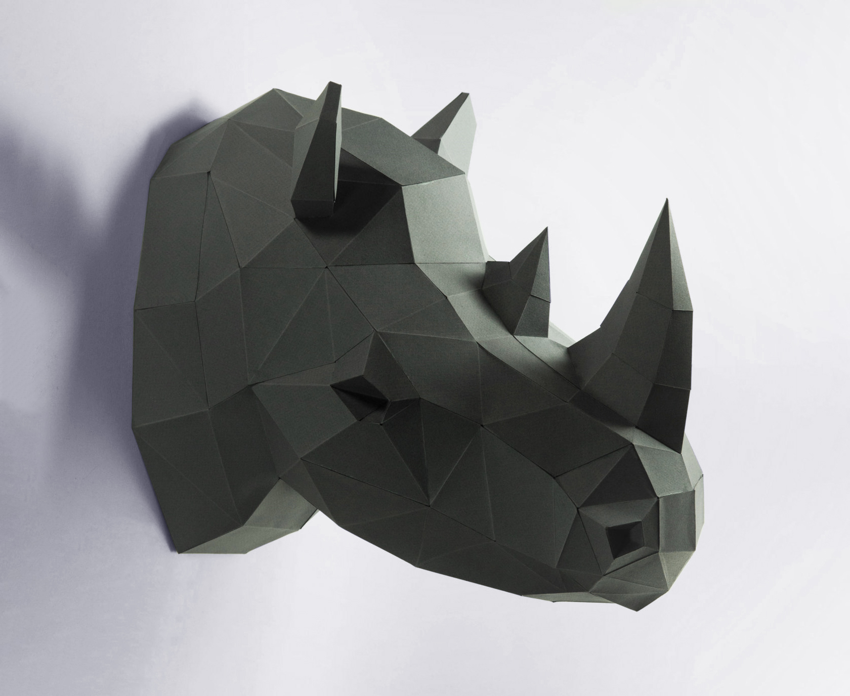 Rhino Head Wall Paper Craft, Digital Template, Origami, PDF | Inspire ...