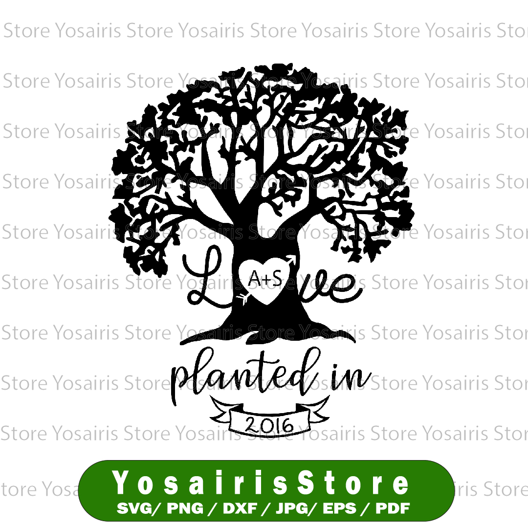 Tree planted in Wedding Anniversary SVG File for Cutting Mac | Inspire ...