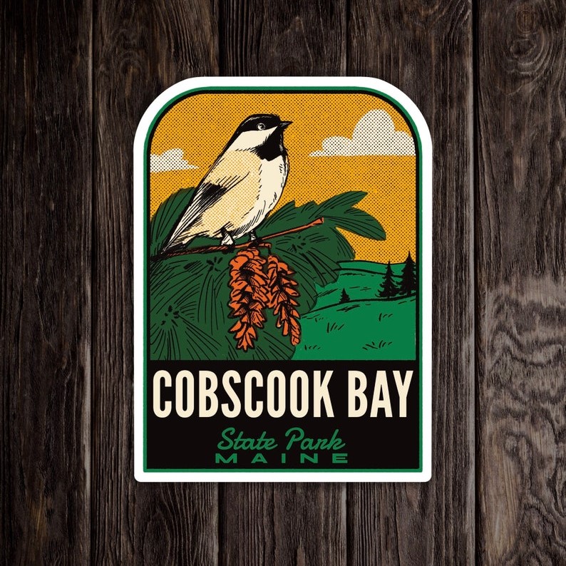 Cobscook Bay State Park Sticker Maine Vintage Travel | Inspire Uplift
