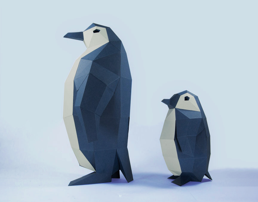 Penguin Paper Craft, Digital Template, Origami, PDF Download | Inspire ...