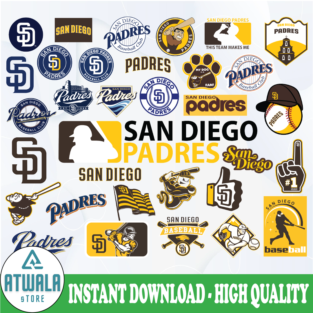 San Diego Padres Svg, Baseball Clipart, MLB svg, Clipart, In | Inspire ...