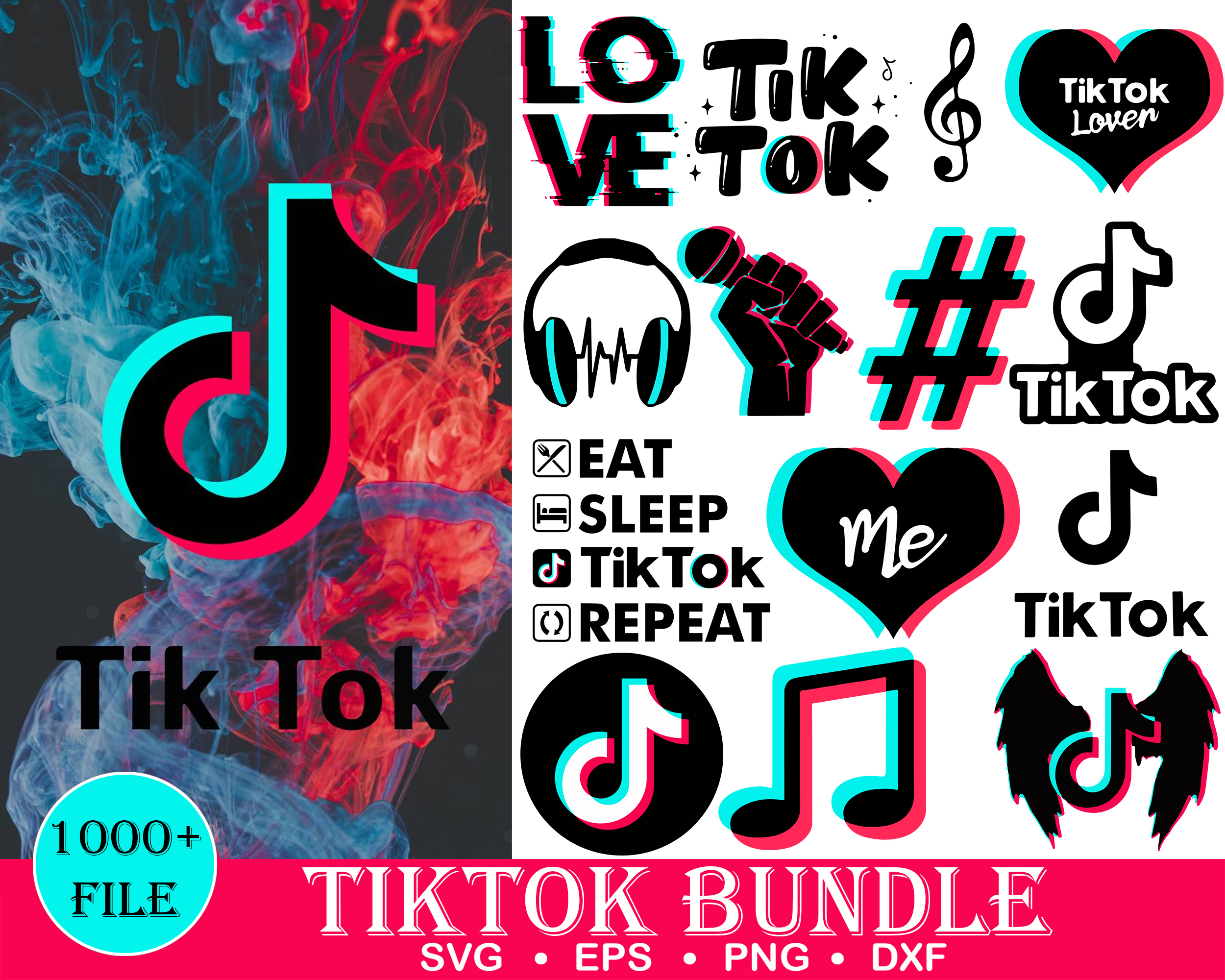 1000 Tiktok Svg, Tiktok Queen Svg, Tiktok Svg Bundle, Peace - Inspire ...