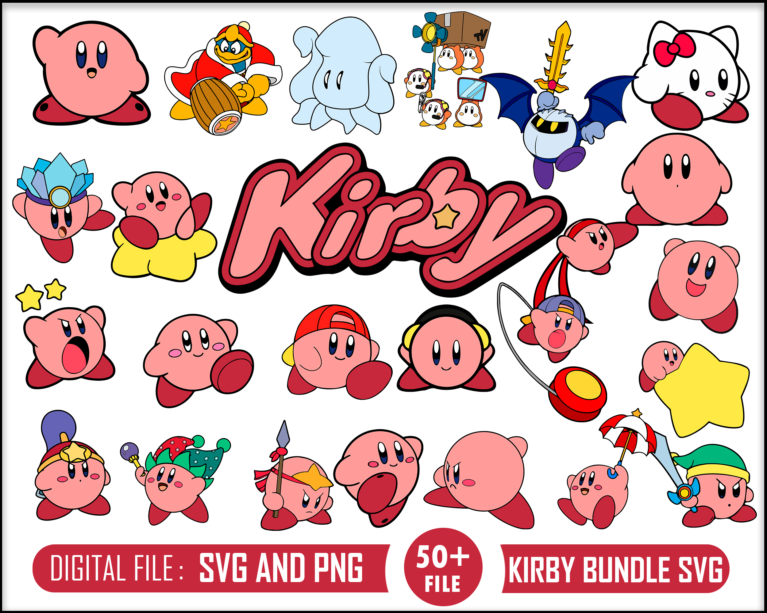 Kirby Bundle Svg, Games, Layered, Silhouette, Cricut, Digita - Inspire ...