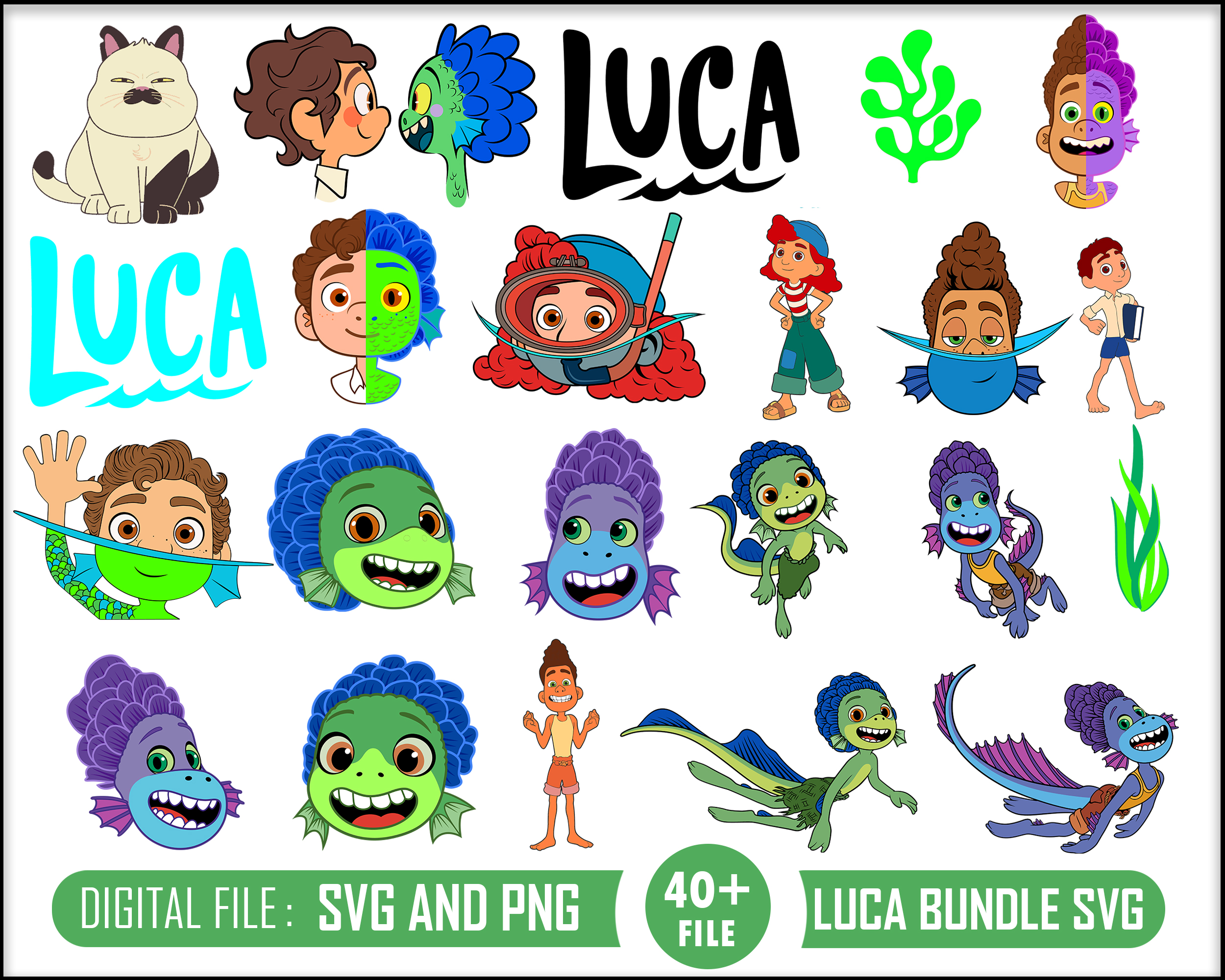 Luca SVG Bundle PNG Clipart for Cricut Instant Digital Downl - Inspire ...