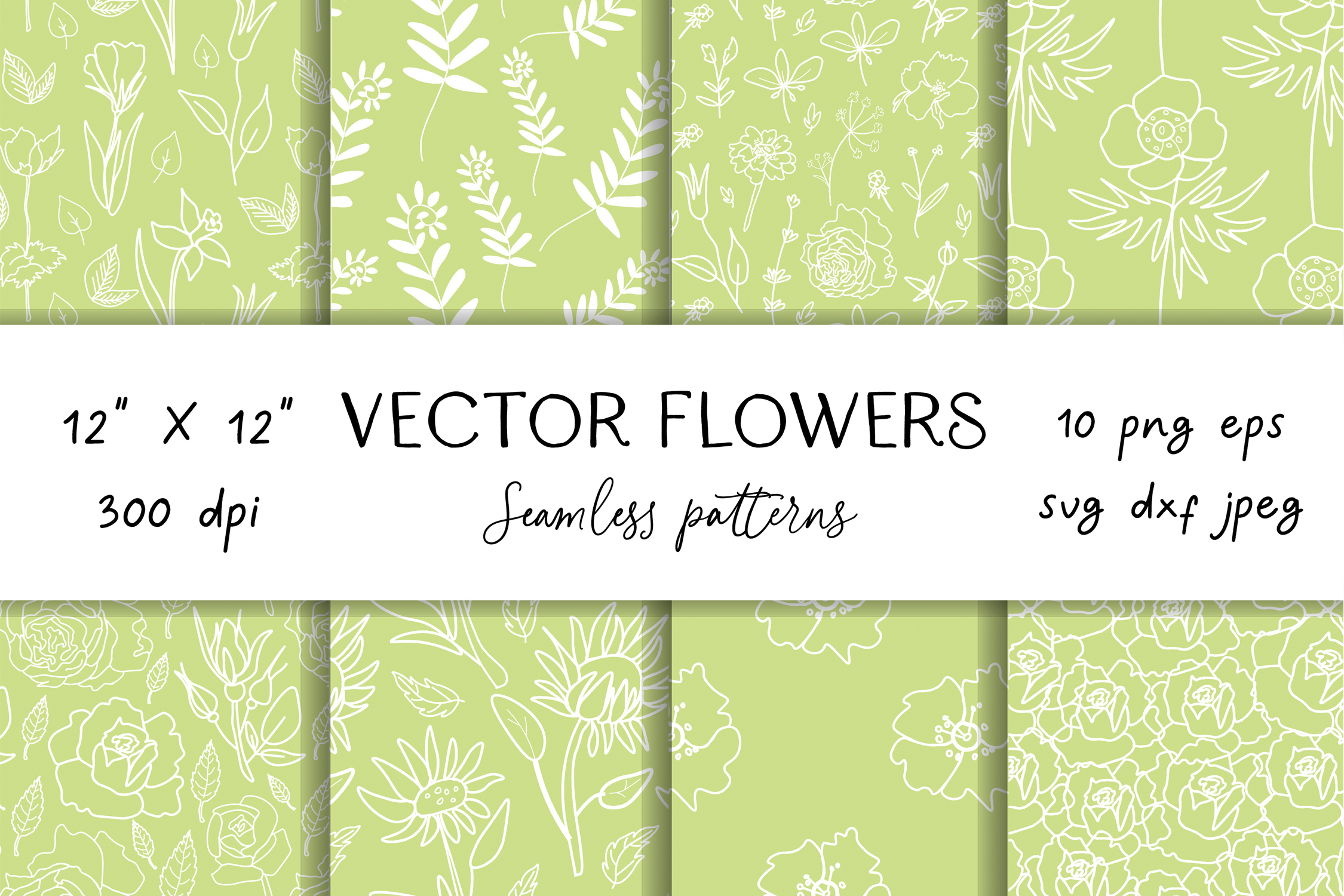 Green floral digital paper | Inspire Uplift