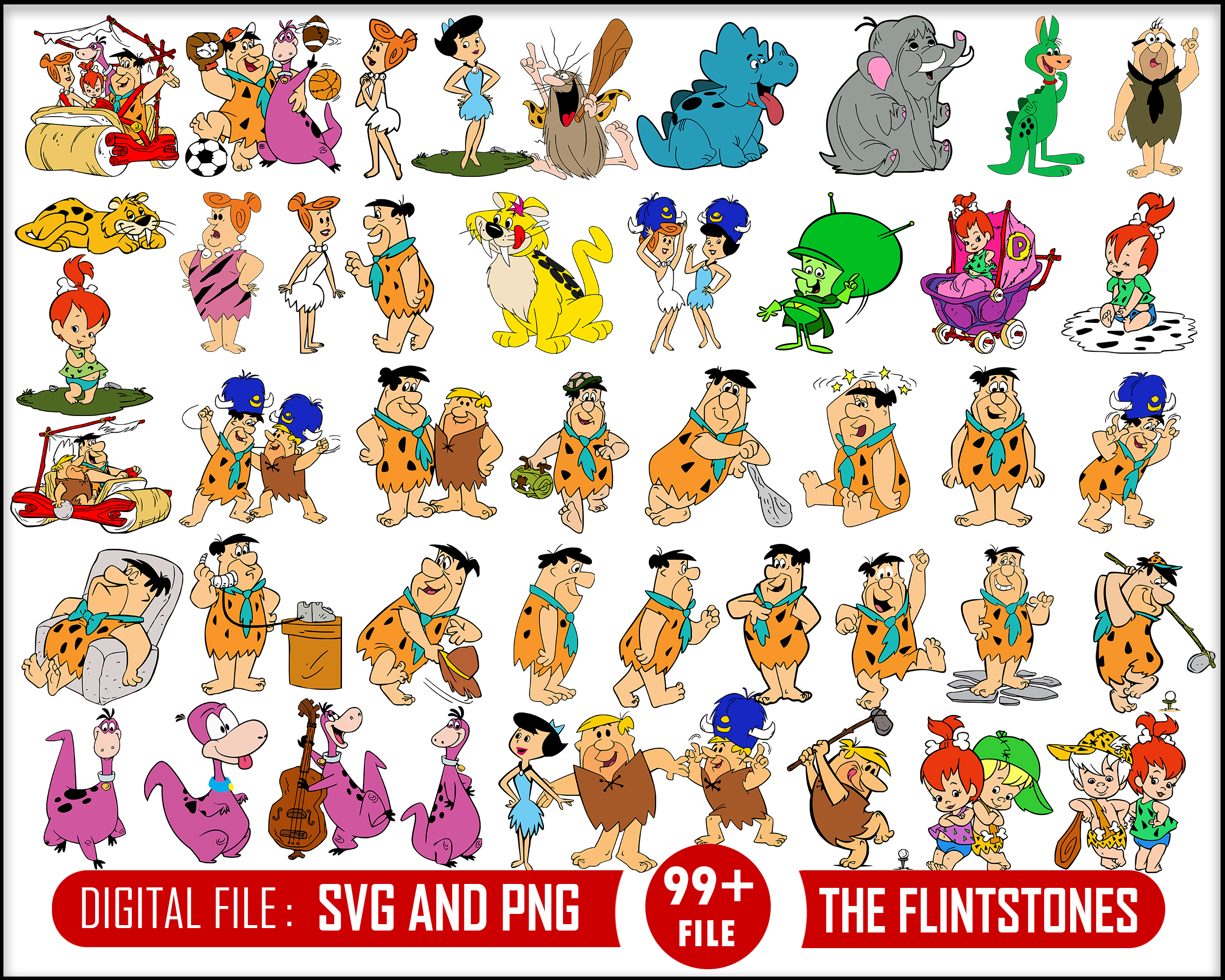 The Flintstones SVG File, Vector, Cricut, Silhouette, Cuttin | Inspire ...