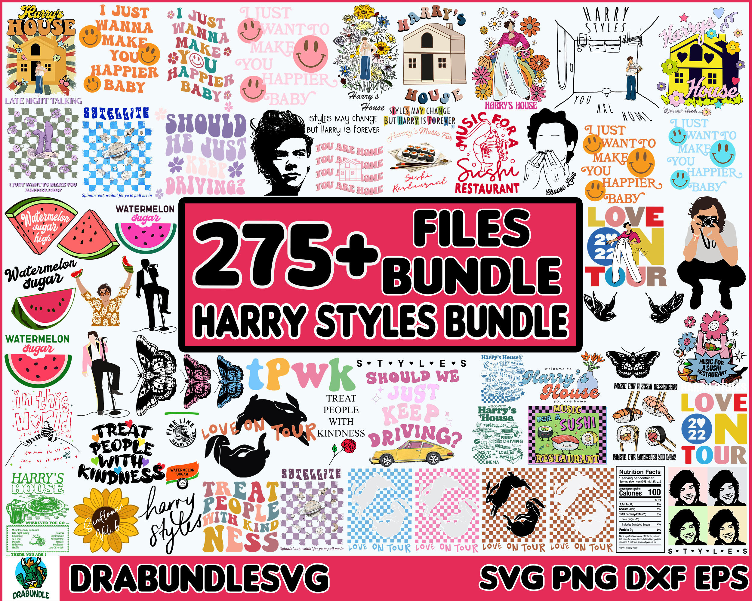 275 Harry Styles Bundle SVG, PNG, DXF, EPS, Designs Bundle L - Inspire ...