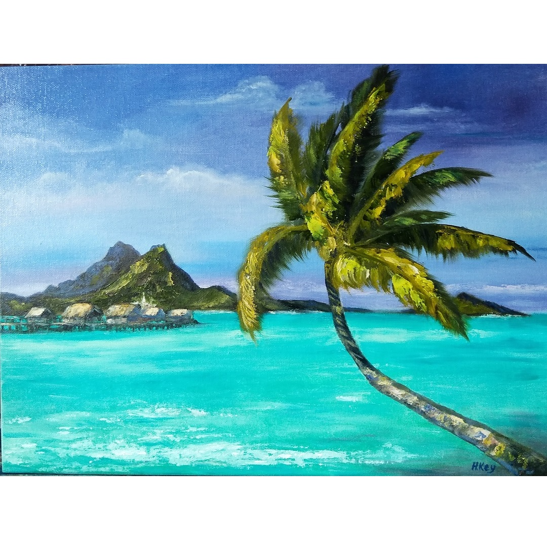 Tahiti Painting Beach Original Art Tropical Wall Art Tahiti | Inspire ...