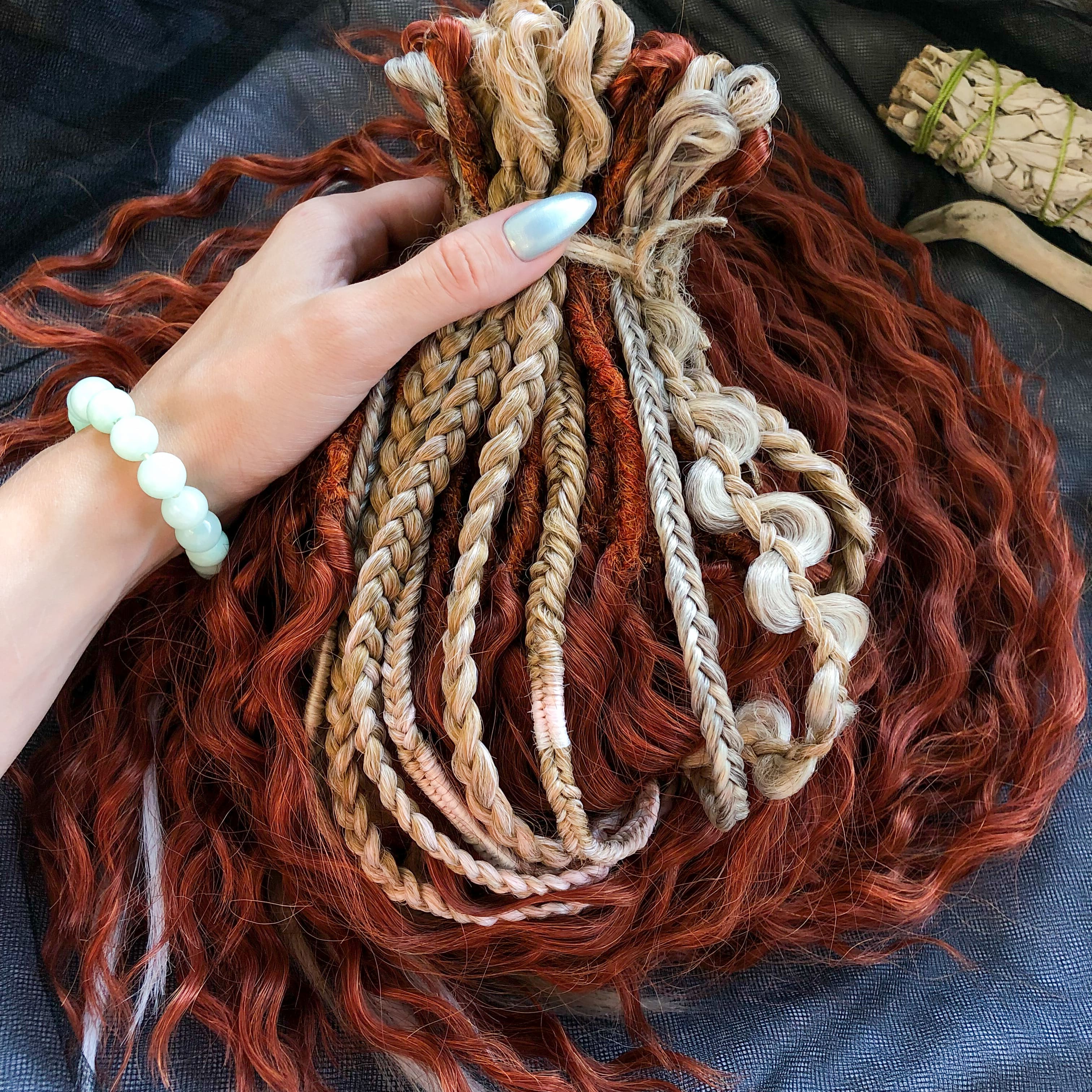 Ginger dreads synthetic curly redhead dreadlocks with braids | Inspire ...