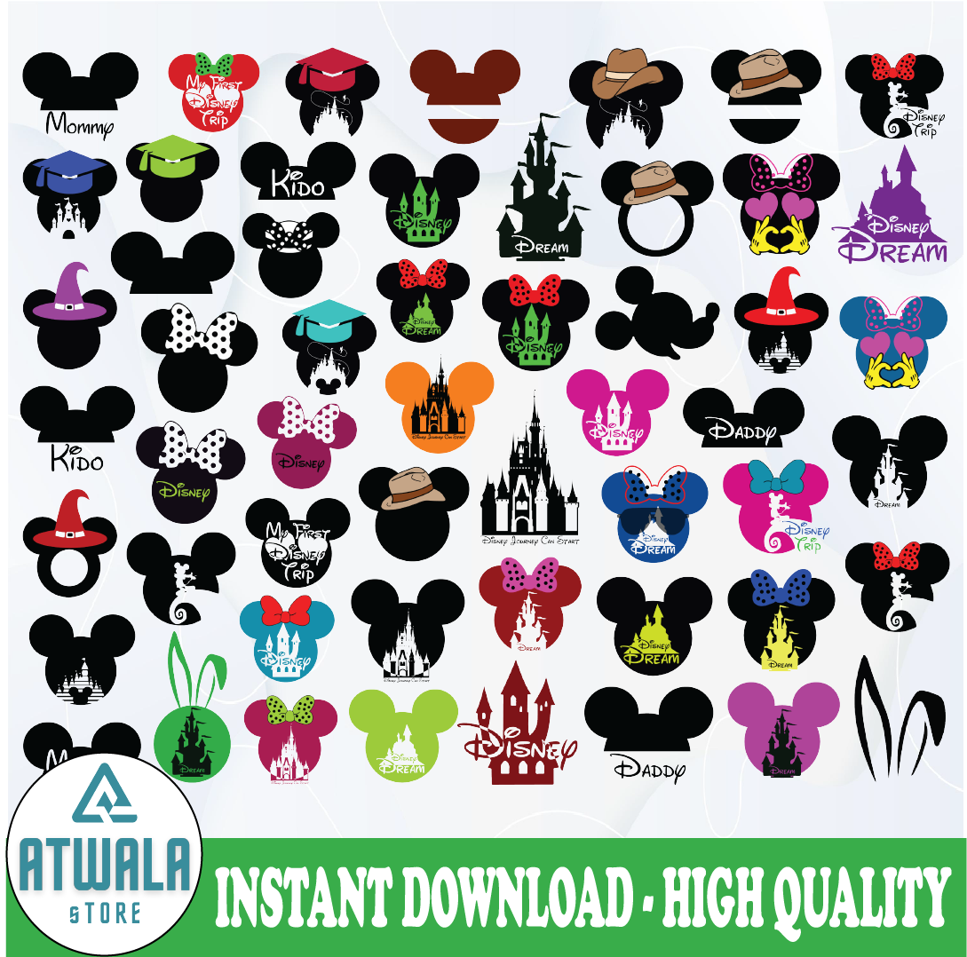 DISNEY SVG Bundle, Mickey SVG, Minnie svg, Disney svg, Disne | Inspire ...