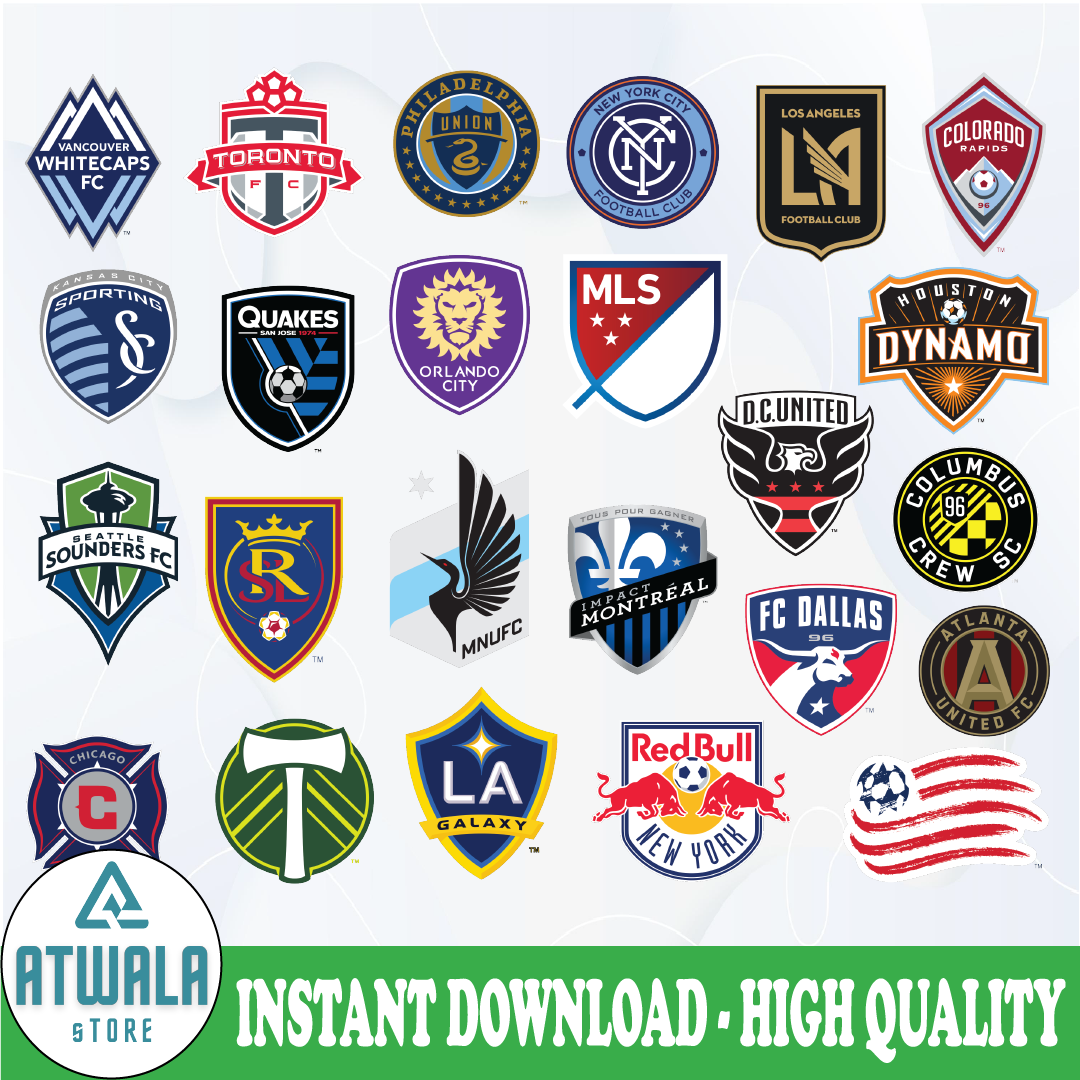 MLS Soccer League Logo SVG Bundle Vector Printable Logo Cut | Inspire ...