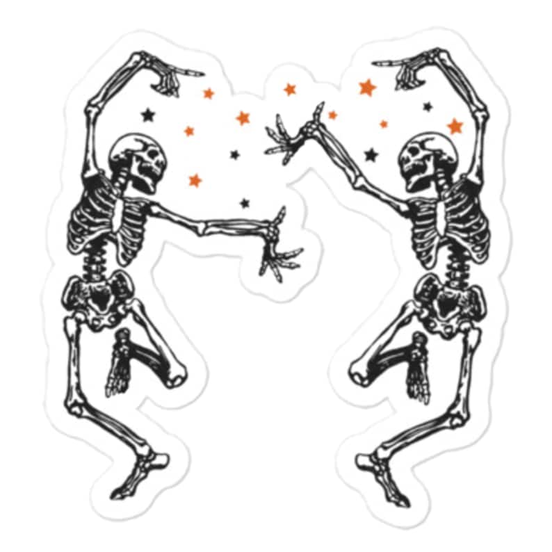 Dancing Duo Skeleton Waterproof Glossy Sticker, Skeleton Sti - Inspire ...