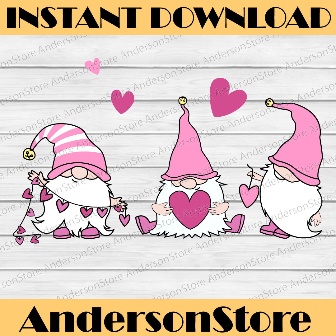 Valentine Svg Clipart Gnomes Hearts Svg, Valentine sublimati | Inspire ...
