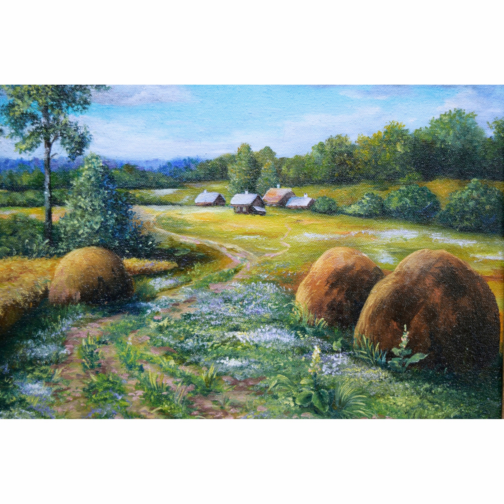 Rural landscape painting Wall art 16x20 inches on canvas oil | Inspire ...