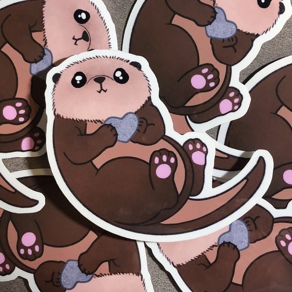 Sea Otter Sticker, Vinyl Sticker, Glossy Sticker, Planner St | Inspire ...