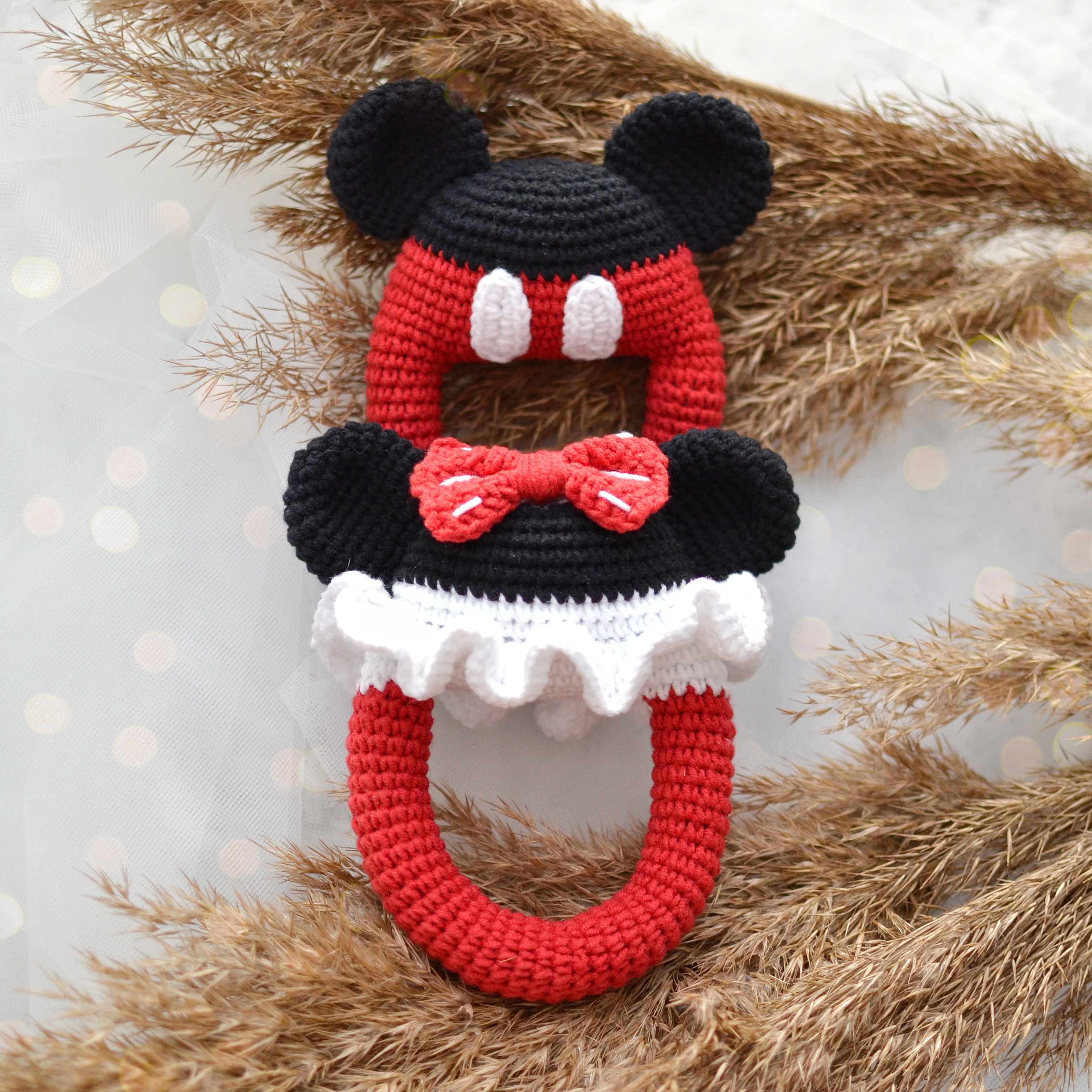 Disney baby rattle,Minnie y Mickey Mouse, Crochet Amigurumi | Inspire ...