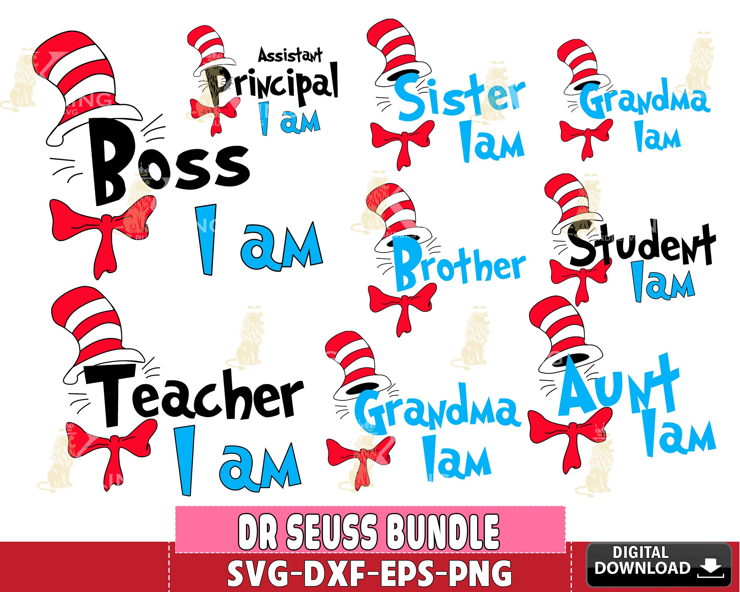 Dr Suess Bundle svg eps dxf png , Dr Seuss Svg bundle , Silh | Inspire ...