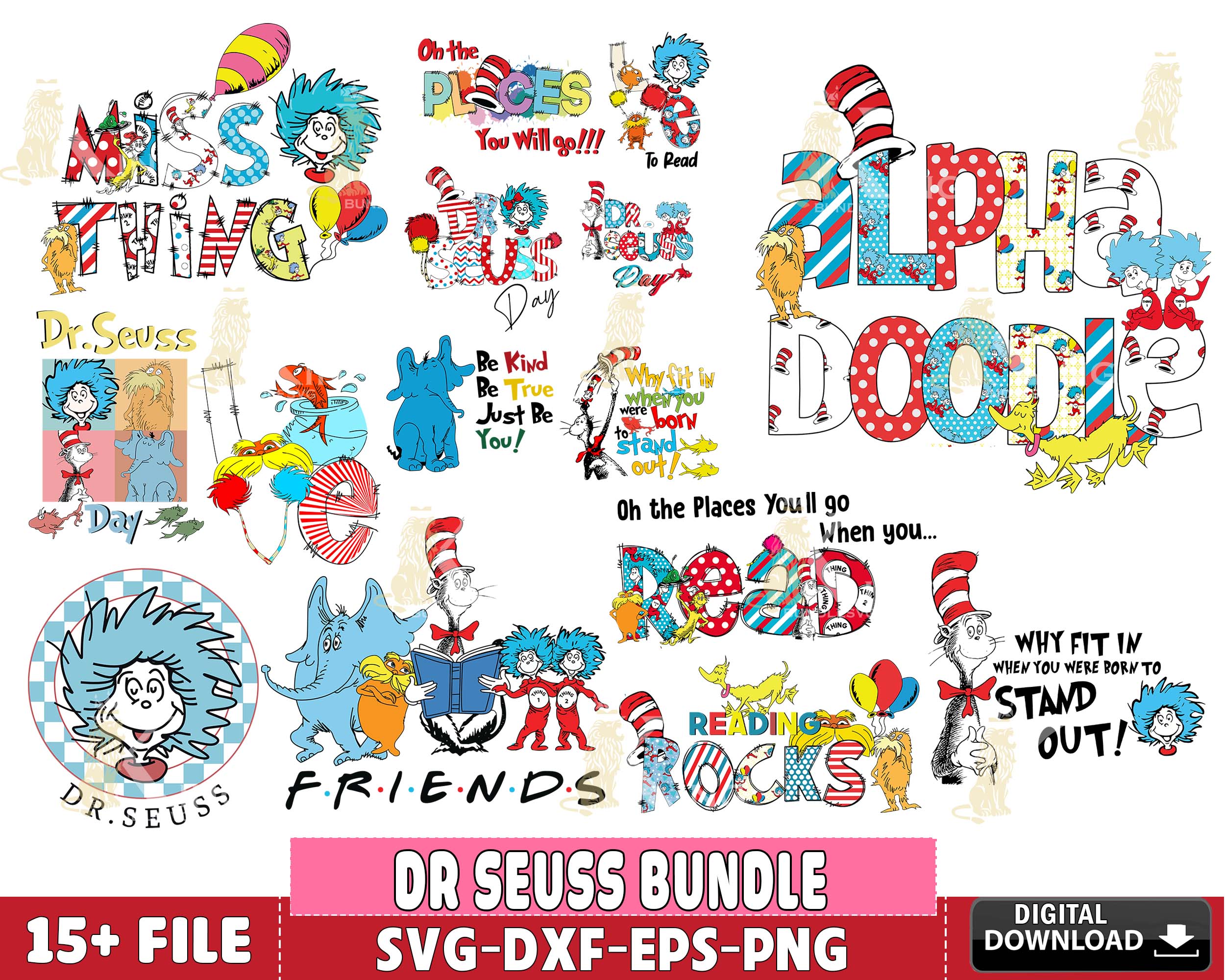 Dr Suess Bundle svg, Dr. suess Retr, Dr Seuss Svg bundle , S - Inspire ...