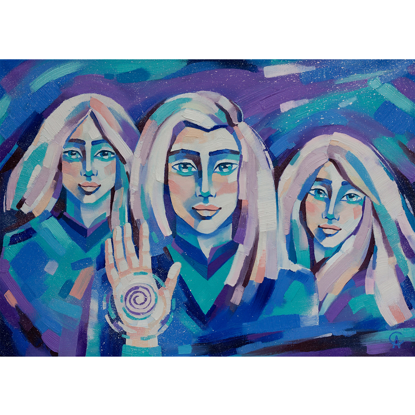 Pleiadians Painting Alien Artwork Esoteric Wall Art Original | Inspire ...