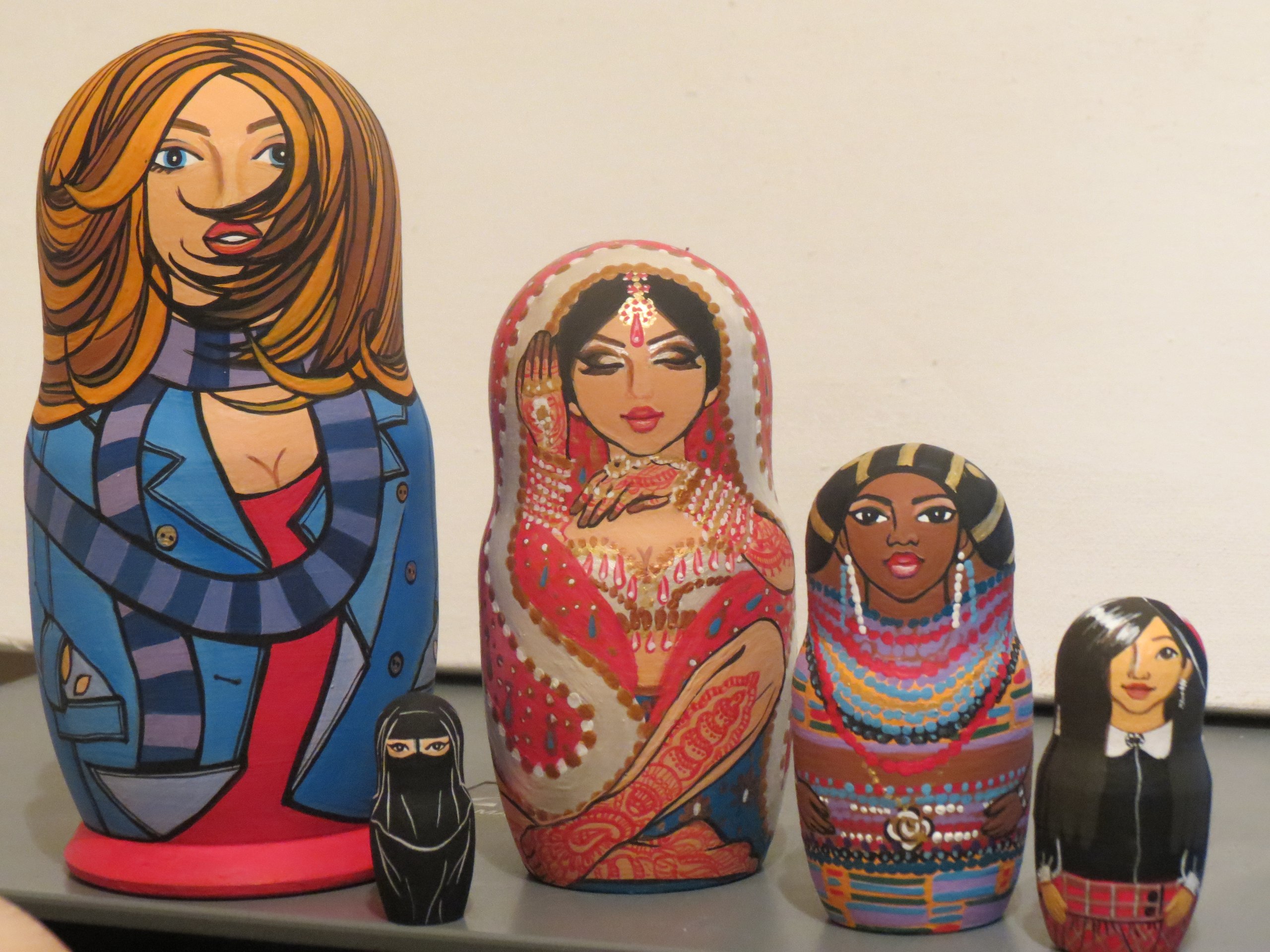 Women of the world art painted matryoshka wooden five nestin - Inspire ...