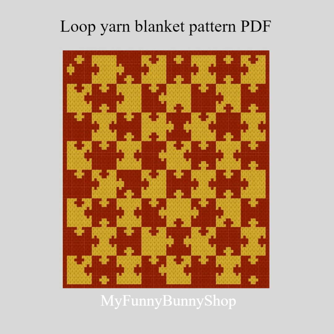 Loop yarn Jigsaw Puzzle blanket pattern PDF | Inspire Uplift