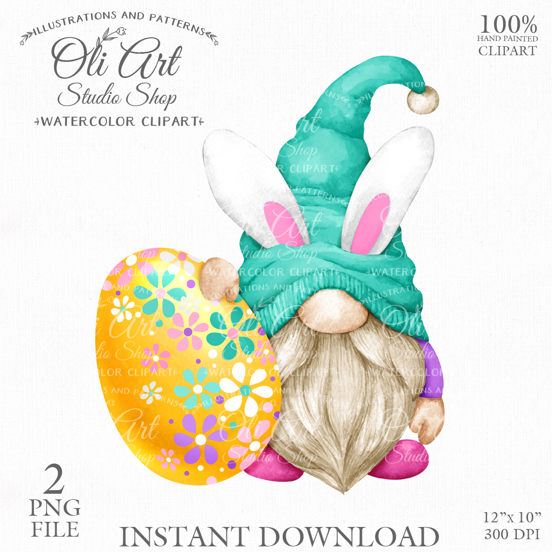 Easter Gnomes Clip Art. Bunny Ears Clip Art. Cute Characters | Inspire ...