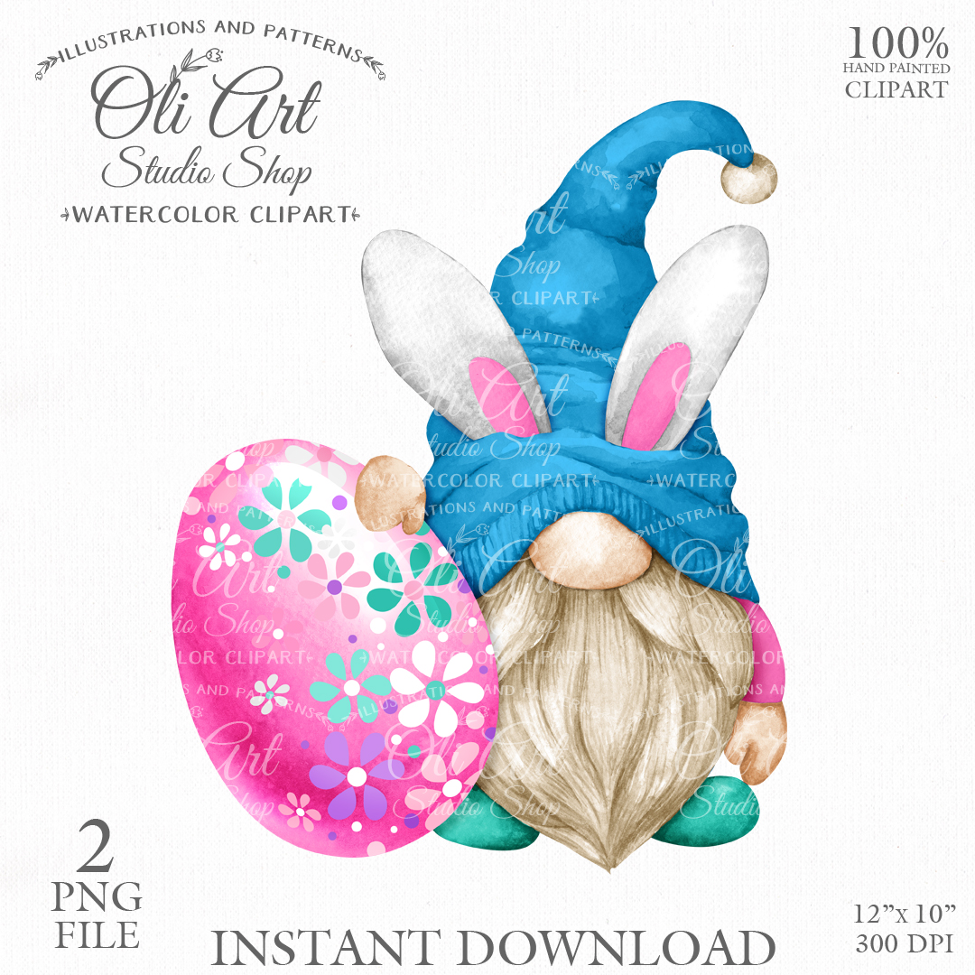 Easter Gnomes Clip Art. Bunny Ears Clip Art. Cute Characters | Inspire ...