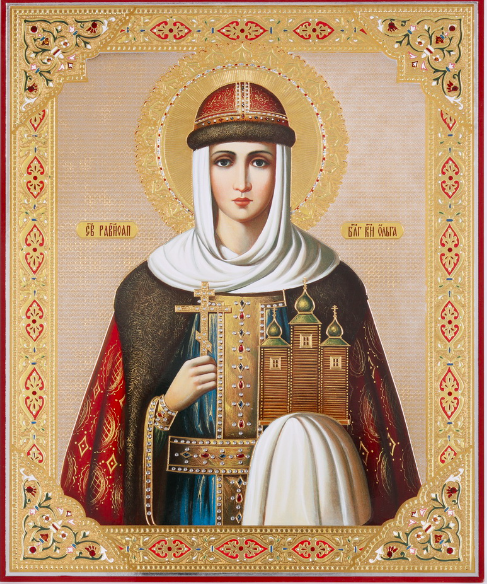 Saint Olga of Kyiv | Gold and silver foiled icon on wood | | Inspire Uplift