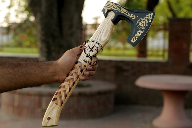 Handmade Viking axe, Viking Hatchet, Bearded axe, Norse God | Inspire Uplift