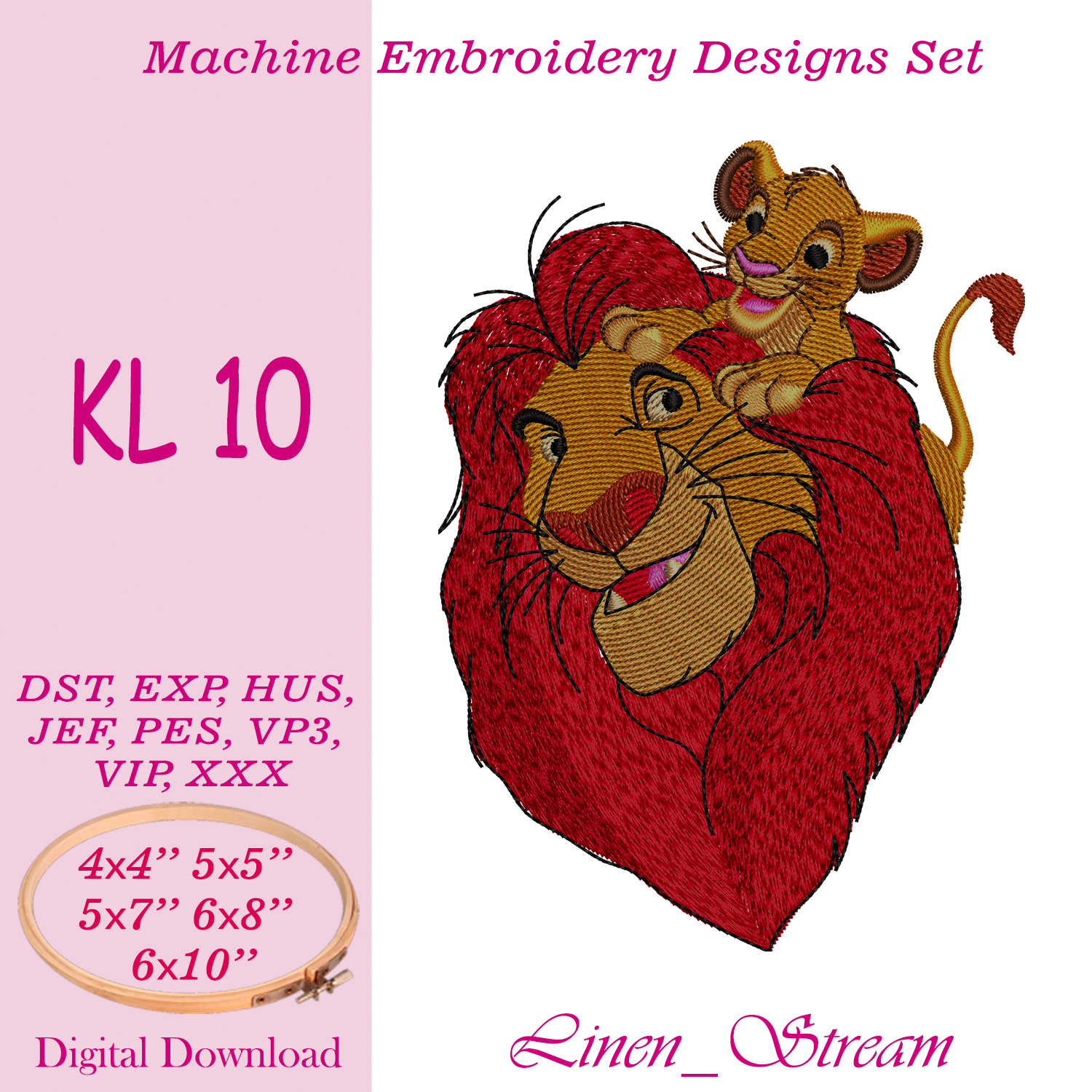 KL 10. Machine embroidery design in 8 formats and 5 sizes | Inspire Uplift