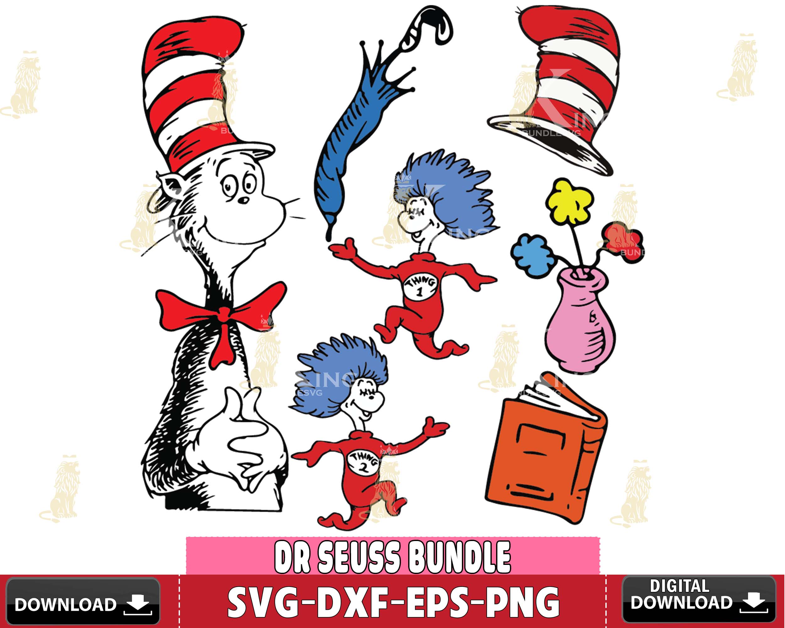 Dr Seuss Bundle svg dxf eps png , Dr Seuss Bundle Svg, for C | Inspire ...