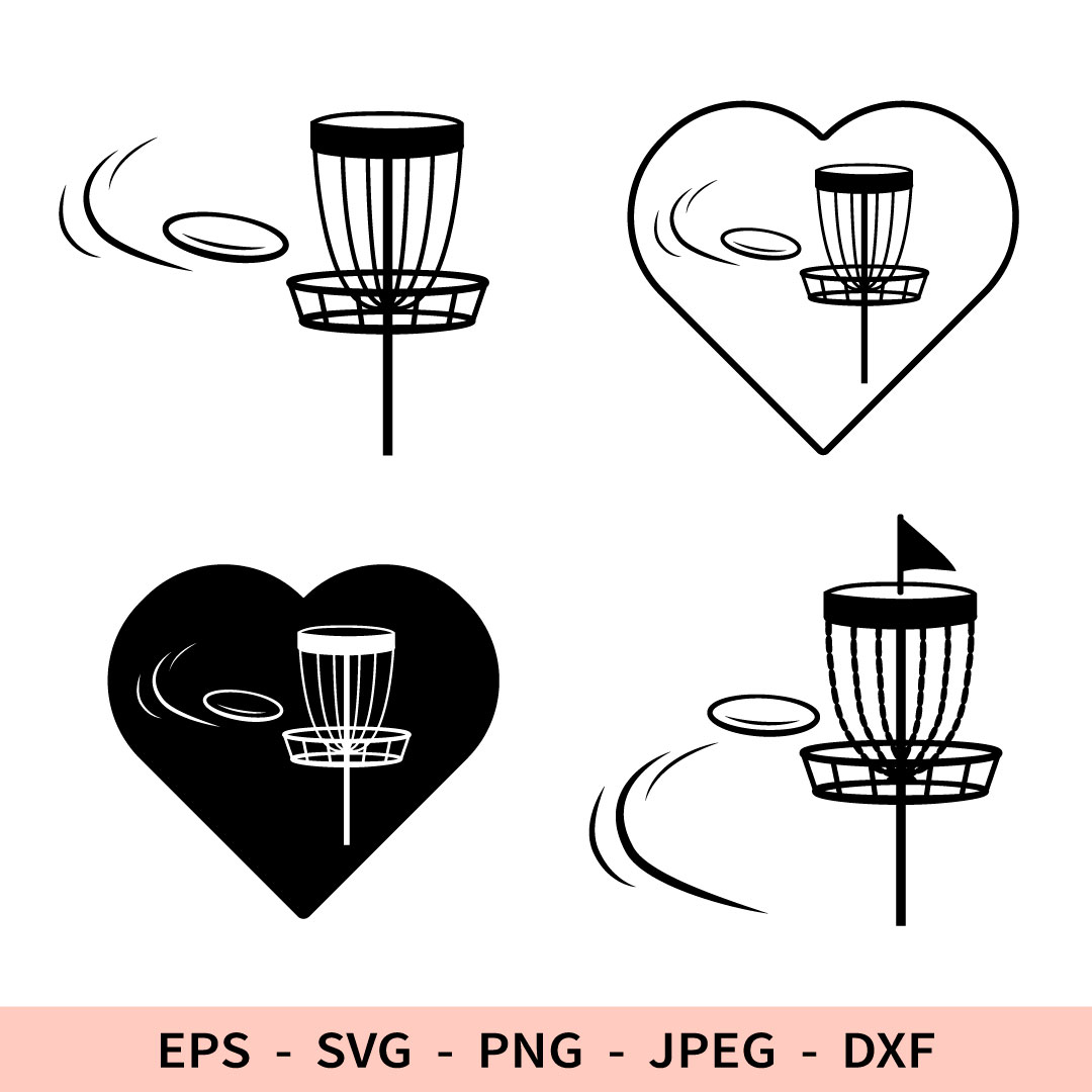 Disc Golf Svg Heart Basket File for Cricut Sports Outline dx | Inspire ...