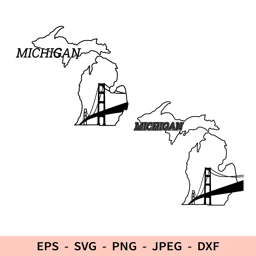 Michigan Bridge Svg File for Cricut Michigan Sublimation dxf | Inspire ...