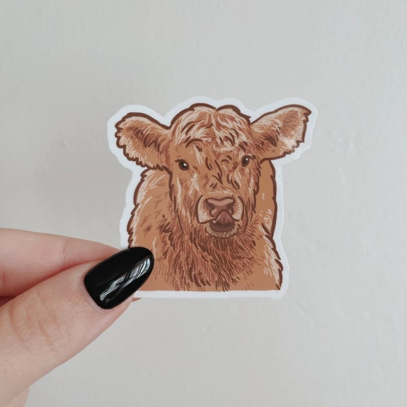 Baby Highland Cow Waterproof Sticker | Inspire Uplift
