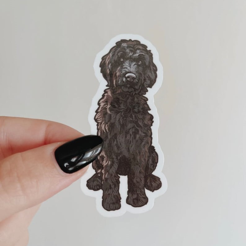 Black Goldendoodle Waterproof Sticker - Inspire Uplift