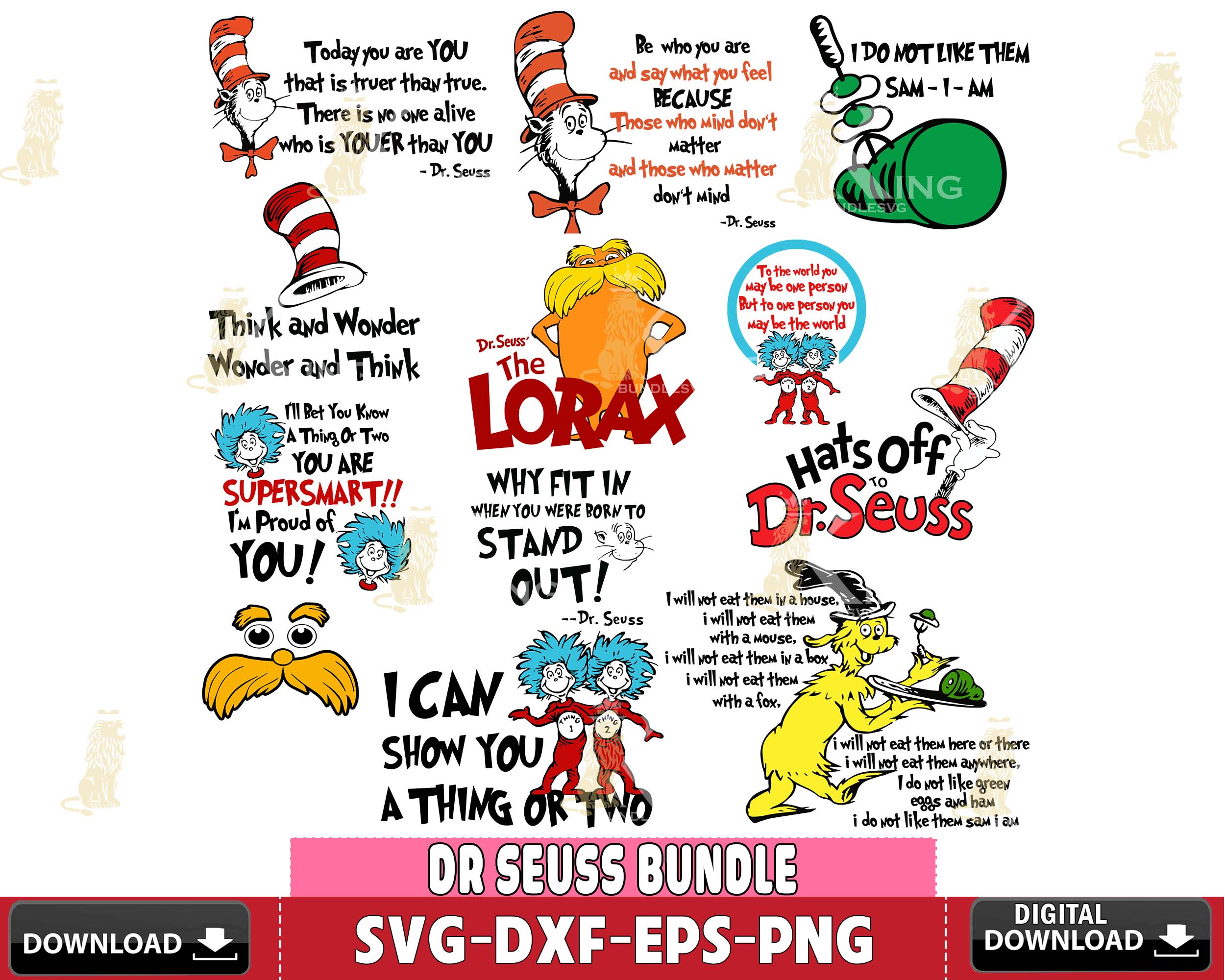 Dr Seuss Bundle SVG , Dr Seuss Bundle Svg, for Cricut, Silho | Inspire ...